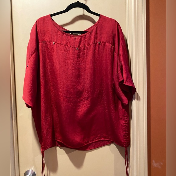 Michael Kors | Tops | Michael Kors Red Blouse Xl | Poshmark
